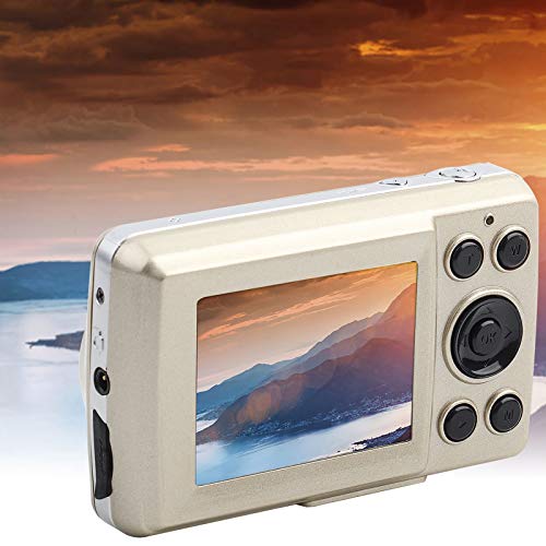 01 Digital Camera Recorder, HD Digital Video Camera with Fill Light 2.4 inch LCD Display for Outdoor for Beginner for Teens Kids(Golden)
