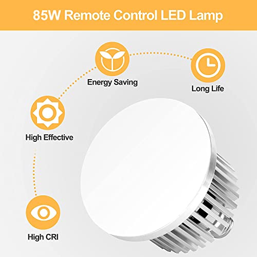 Emart Professional Photography Remote Control LED Light Bulb, Adjustable Color Temperature 3000k to 5500k Lighting Photo Studio Lamp with 3 Light Modes and 10 Brightness Levels - 2 pcs