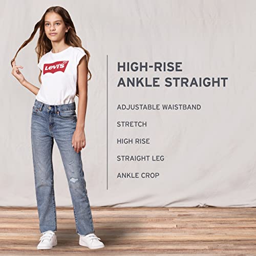 Levi's Girls' High Rise Straight Fit Jeans, Pyraminds, 8
