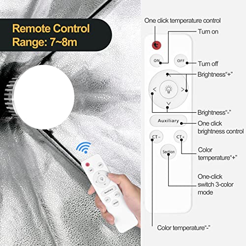 Emart Professional Photography Remote Control LED Light Bulb, Adjustable Color Temperature 3000k to 5500k Lighting Photo Studio Lamp with 3 Light Modes and 10 Brightness Levels - 2 pcs