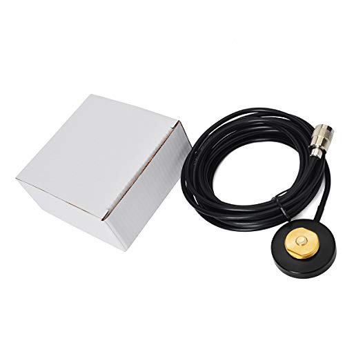 UAYESOK Mini NMO Mount Magnetic Base W/5M Low Loss Coax Cable for NMO Mobile Antennas