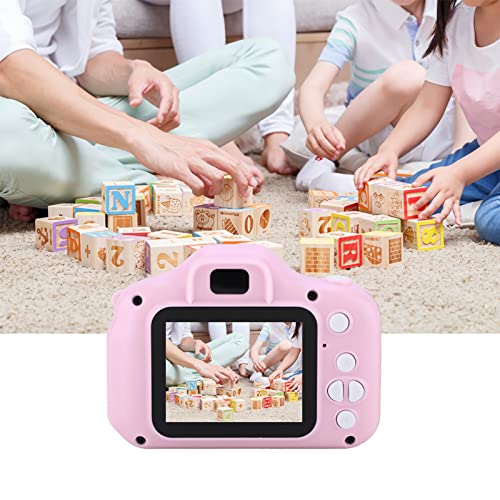 Children Camera,X2 Mini Portable 2 Inch 800W Pixel HD 1080P 30fps IPS Color Screen 4X Digital Zoom Children's Digital Camera,Support 32G Memory Card (Pink)