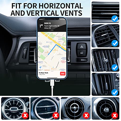 APPS2Car Car Phone Holder Mount, Vent Phone Mount for Car, Air Vent Cell Phone Holder for Car with Adjustable Phone Vent Clip Compatible with iPhone, Samsung, Big Cellphone & Thick Case Friendly