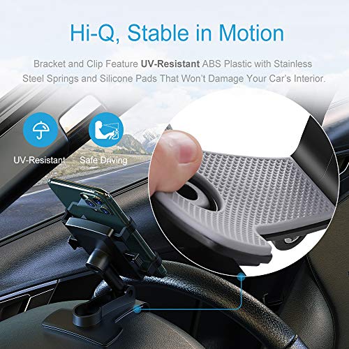 BelleViewWay Car Phone Holder Mount Upgrade 360-Degree Rotation Universal Car Cell Phone Holder Multi-Function Compatible w/ Smartphones iPhone Galaxy (Upgrade 360-Degree)