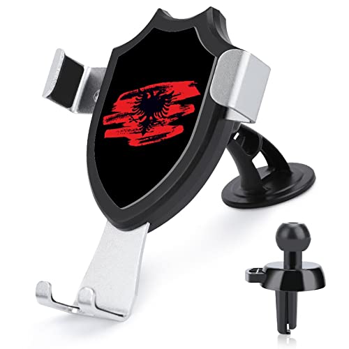 Albanian Flag Car Phone Holder Long Arm Suction Cup Phone Stand Universal Car Mount for Smartphones