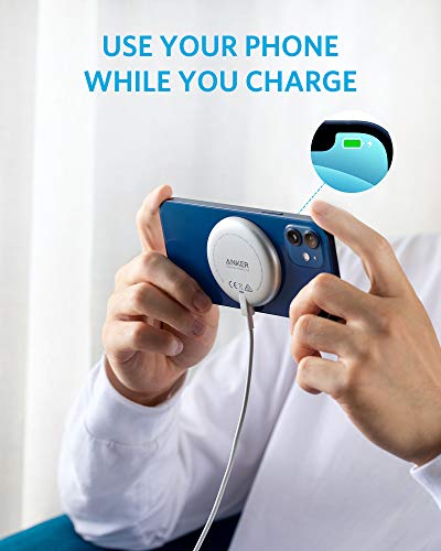 Magnetic Wireless Charger, Anker Wireless Charger with 5ft Built in USB-C Cable, PowerWave Magnetic Pad, 7.5W Charging for iPhone 13 / 13 Pro / 13 Pro Max / 13 mini / 12 / 12 Pro (No AC Adapter)