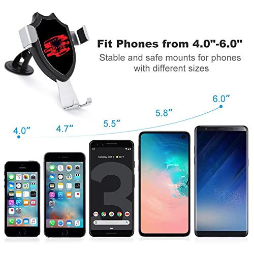 Albanian Flag Car Phone Holder Long Arm Suction Cup Phone Stand Universal Car Mount for Smartphones