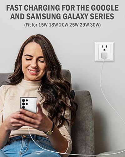 30W USB-C Charger for Google Pixel 6/7 with 6.6Ft Cable - GaN III Foldable Portable Fast Charging for Google Pixel 7/7 Pro/6/6 Pro/5/5 Pro, Pixel Buds, Pixel Stand and More