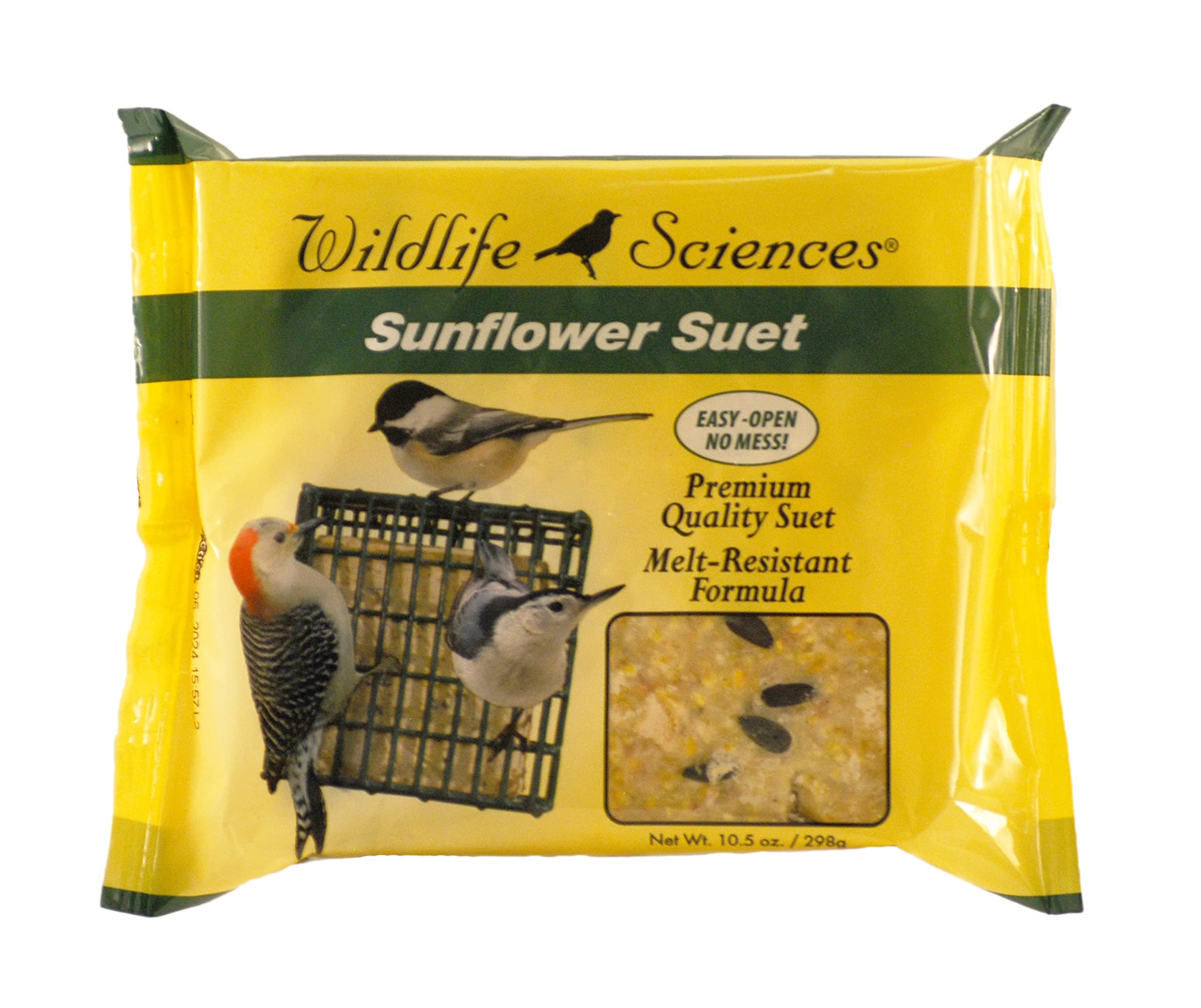 Wildlife Sciences Suet Cake Variety 12 Pack of Suet Cakes | 10.5 oz Suet Cakes for Wild Birds (12 Pack Sunflower)
