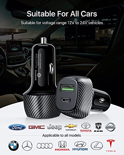 [Newest & Fastest] andobil USB C Car Charger [Fast Charging & Power-Consuming APP Friendly] 38W Dual Port Car Adapter Compatible with Magsafe, iPhone 14 Pro, 14 Plus, 14 Pro Max, All iPad and iPad Pro
