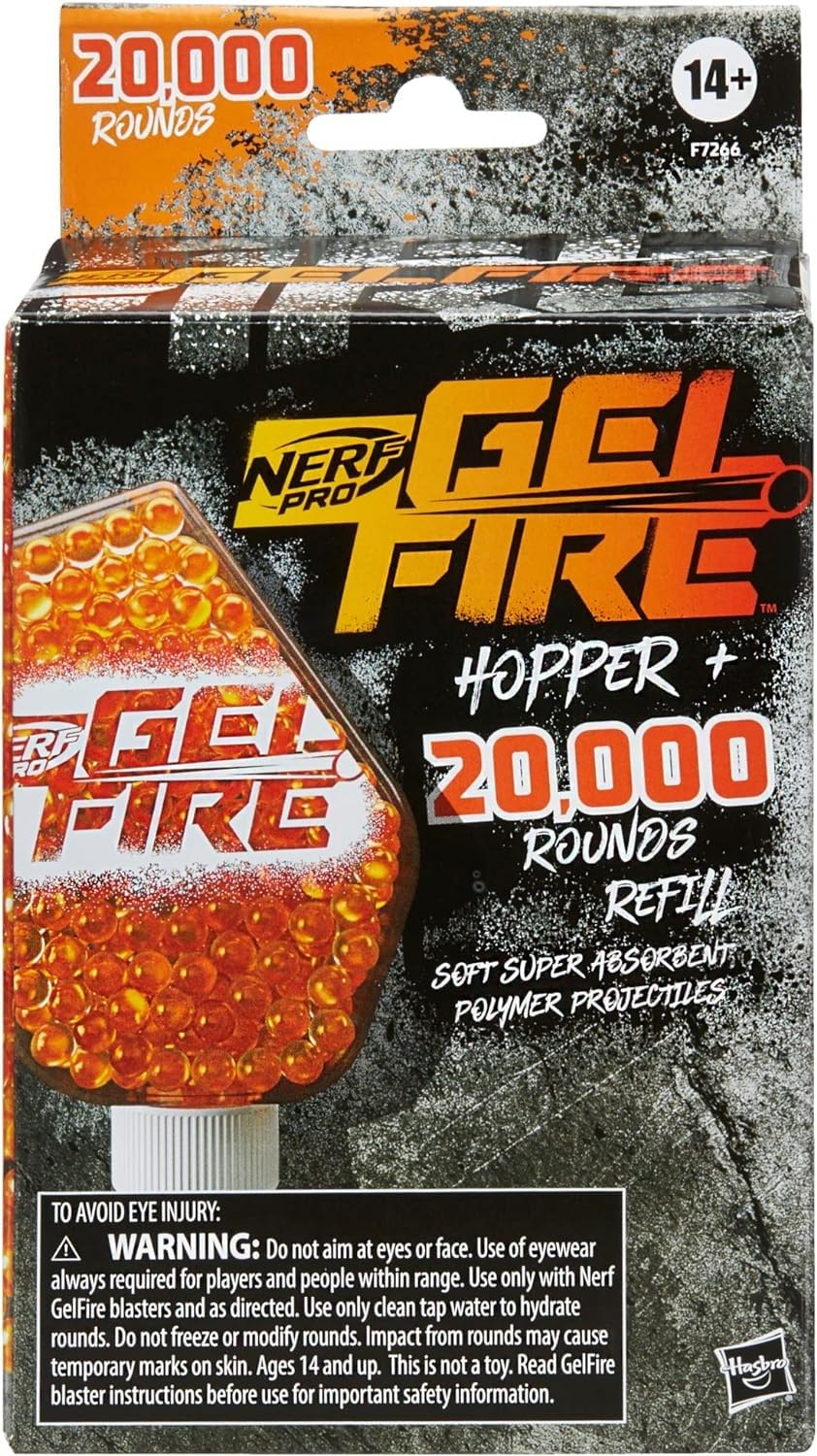 Nerf 20,000 Gelfire Rounds Refill Blasters, 800 Round Hopper, Easter Gifts for Teens, Ages 14+