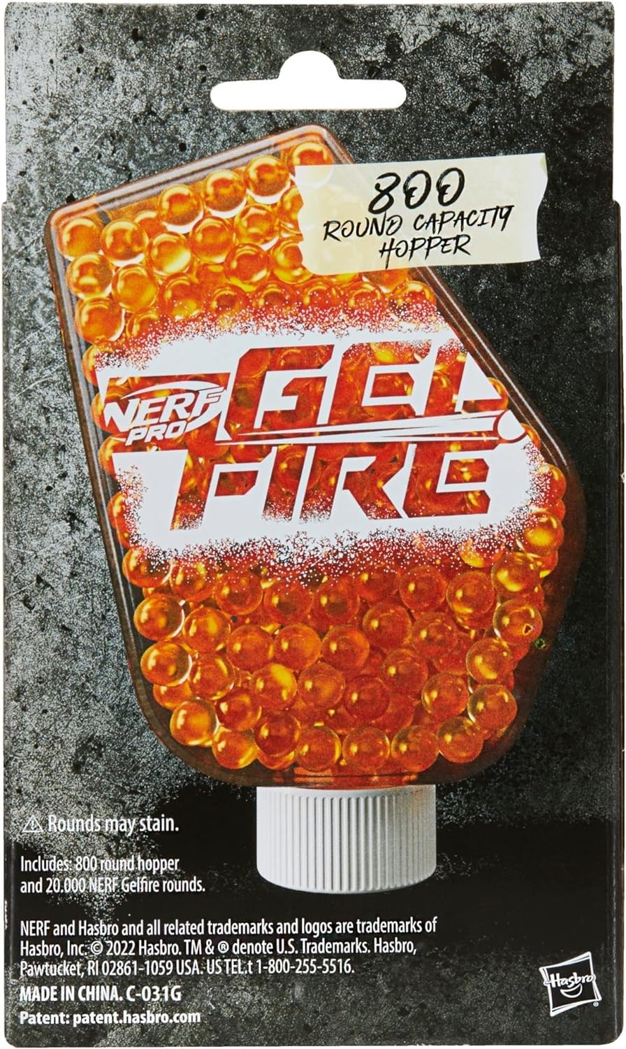 Nerf 20,000 Gelfire Rounds Refill Blasters, 800 Round Hopper, Easter Gifts for Teens, Ages 14+