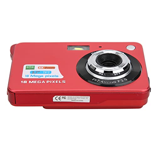 Vlogging Camera, Digital Camera Lightweight and Portable Built in Microphone for Holiday Birthday Gift for Teens Children Beginners(Red)