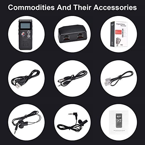 32GB Digital Voice Recorder - Voice Activated Recorder with Playback, Portable Tape Recorder for Lectures, Meetings, Interviews, Audio Recorder with Microphone USB Cable, MP3 Player