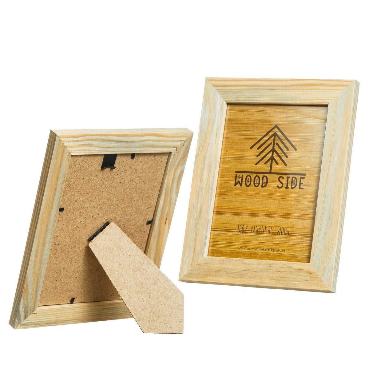 WOOD SIDE ORBIS 8.5 x 11 Wooden Unfinished Picture Frames - Set of 2 for Diploma Documents and Certificates Wall Mount and Tabletop - Natural Photo Frame