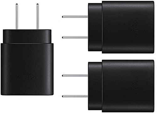 Samsung USB C Super Fast Charger 25W PD Type C Wall Plug Adapter Block Compatible with Samsung Galaxy S21 S20 Ultra 5G Note10 20 Plus, iPhone 12 Mini Pro Max 11 XS XR X 8 Plus and More(3 Pack)