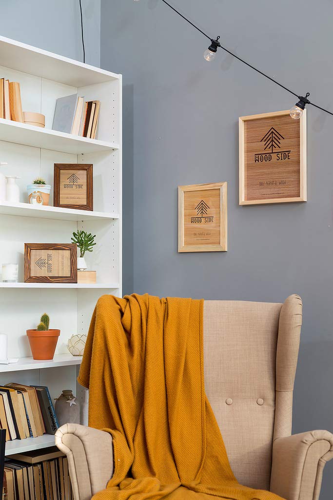 WOOD SIDE ORBIS 8.5 x 11 Wooden Unfinished Picture Frames - Set of 2 for Diploma Documents and Certificates Wall Mount and Tabletop - Natural Photo Frame