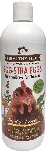 Healthy Hen Egg-Stra Eggs - Organic Chicken Water Additive with Aloe Vera, Calendula Oil, Thyme Oil, and More - 16 oz - Supports Egg Production and Immunity - All Natural - Made in the USA (1 pack)