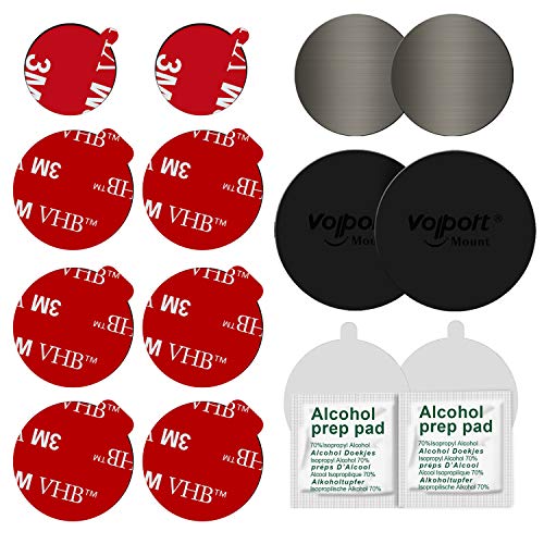 volport Extra 3M Tape Super Sticky Adhesive Replacement and Phone Magnet Sticker Disc for Reusing Grip Stand Socket Base, Circle Double Sided Car Mount Holder Strong Glue Pads Round Magic Metal Plate