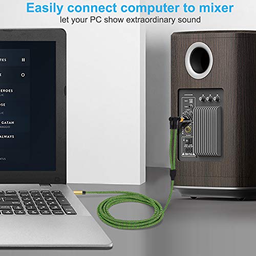 PPTVC 3.5mm 1/8" TRS Male to 2X 6.35mm 1/4" TS 10ft,Male Mono Stereo Y-Cable Splitter Compatible for Home Stereo Systems, Laptop,Amplifier, Mixer Audio Recorder,MP3, etc