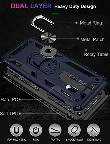 LUMARKE Galaxy S9 Case,Military Grade 16ft. Drop Tested Dual Layered Heavy Duty Cover with Magnetic Ring Kickstand Compatible with Car Mount Holder,Protective Phone Case for Samsung Galaxy S9 Blue