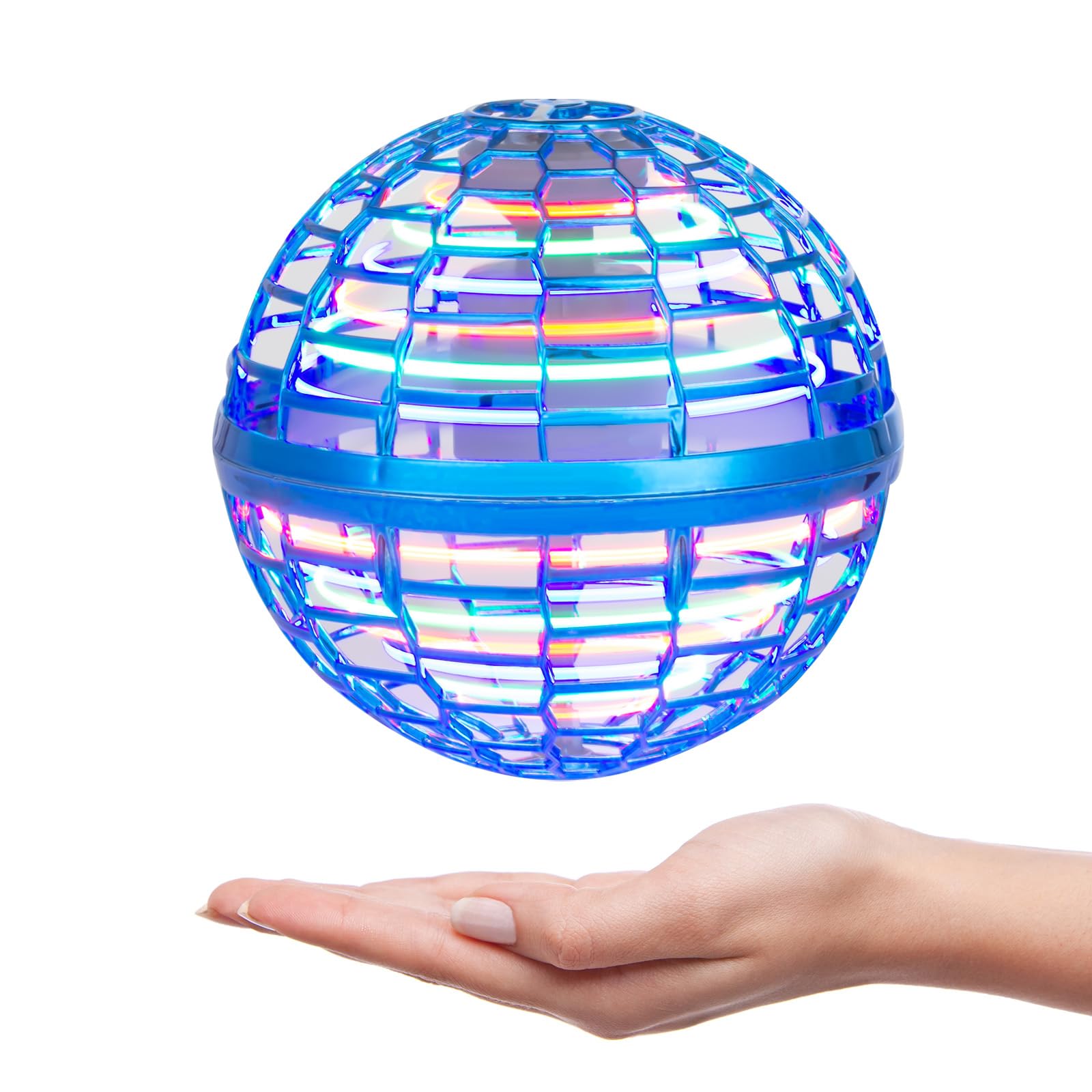 Galaxy Ball 2024 Flying Orb Ball: Cosmic Globe Boomerang Ball with Led Lights, Hover Ball, Flying Spinner, Hand Drone for Kids, Girls, Boy Toys Age 6 7 8 9 10 11 12 Kids Cool, Blue