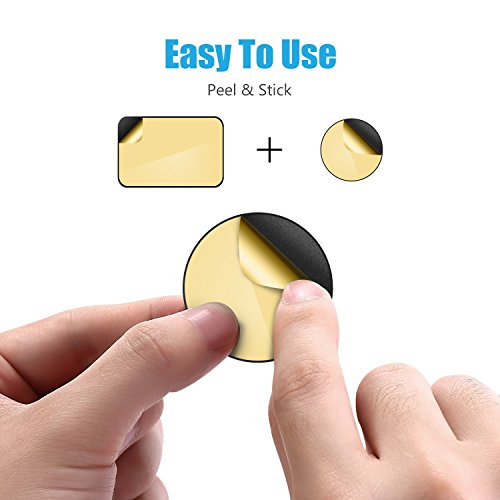 WixGear Metal Plates (8 Pack) with Adhesive for Magnetic Cradle-Less Mount - 4 Rectangle and 4 Round (Compatible with Magnetic Mounts) (Black)