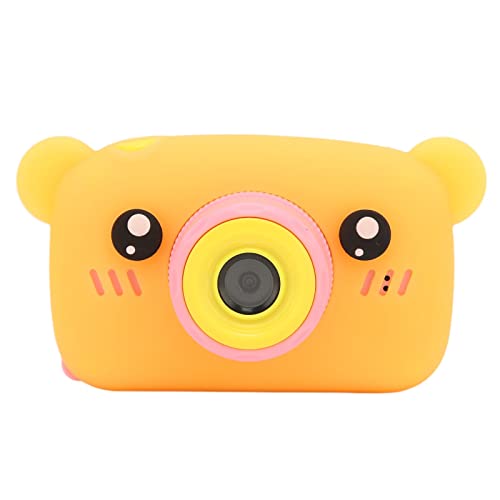 Kids Cartoon Camera, Front and Rear Dual Cameras Kids Camera Eco Friendly Multiple Fun Photo Frames ABS for Outdoor for 3‑10 Years Old Kids (Orange)