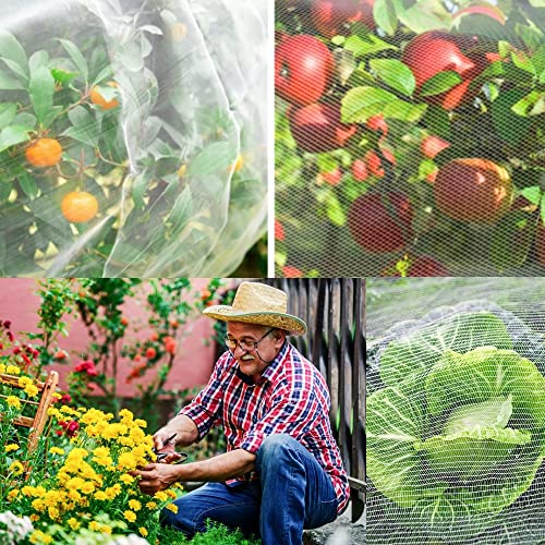 10x50FT Garden Netting,Fine Garden Mesh Netting Pest Barrier Bird Netting Mosquito Net Garden Bed Row Cover Nylon Net Fabric for Vegetables Plants Fruit Trees Flowers (10x50FT)
