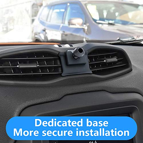musttrue LUNQIN Car Phone Holder for 2015-2023 Jeep Renegade SUV [Big Phones with Case Friendly] Auto Accessories Navigation Bracket Interior Decoration Mobile Cell Mirror Phone Mount