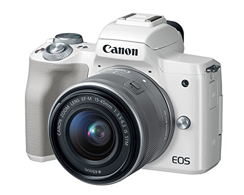Canon EOS M50 Mirrorless Camera Kit w/EF-M15-45mm Lens and 4K Video (White) (Renewed)