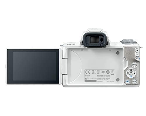 Canon EOS M50 Mirrorless Camera Kit w/EF-M15-45mm Lens and 4K Video (White) (Renewed)