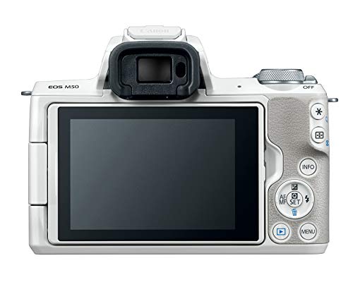 Canon EOS M50 Mirrorless Camera Kit w/EF-M15-45mm Lens and 4K Video (White) (Renewed)