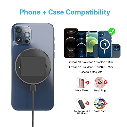 COSOOS Compatible with Mag-Safe Charger, Magnetic Wireless Charger for iPhone 14 Pro Max,14 Pro,14 Plus,14/13 Pro Max,13 Pro,12,Airpods 3,Fast Wireless Charging Pad with Adapter & 5ft Charging Cable
