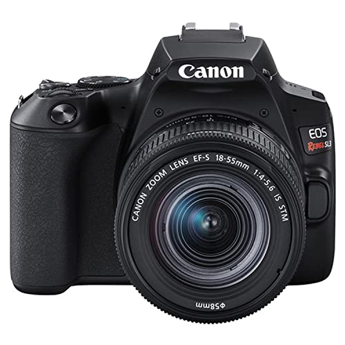Canon EOS Rebel SL3 DSLR Camera w/EF-S 18-55mm F/4-5.6 Zoom is STM Lens + EF 75-300mm f/4-5.6 III Lens + 2X 64GB Memory + Case + Filters + Tripod + More (35pc Bundle)
