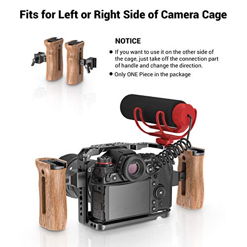 SmallRig Universal Side Wooden NATO Handle Grip DSLR Camera Cage w/Cold Shoe Mount Built-in Wrench, Threaded Holes β 2187