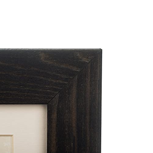 WOOD SIDE ORBIS Rustic Wooden Square Collage Photo Frame 12x12 β Display Four (4) 4x6 inch Pictures with Mat for Wall Hanging, Charcoal