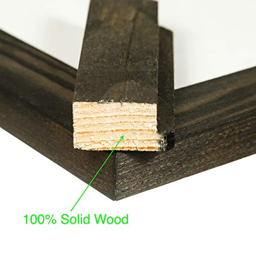 WOOD SIDE ORBIS Rustic Wooden Square Collage Photo Frame 12x12 β Display Four (4) 4x6 inch Pictures with Mat for Wall Hanging, Charcoal