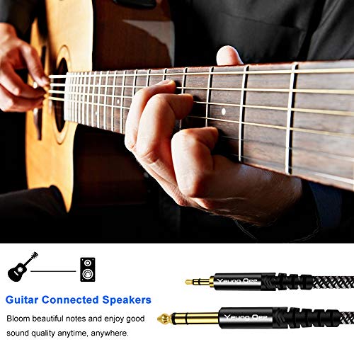 3.5mm to 6.35mm Stereo Audio Cable 20 ft,Yeung Qee 1/4 to 1/8 Audio Cable,3.5mm Male to 6.35mm Male TRS Nylon Braid Cable Compatible for iPod, Laptop,Home Theater Devices, and Amplifiers (20FT/6M)