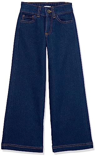 Amazon Essentials Girls' Wide Leg Jeans, Dark Indigo, Medium