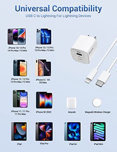 iPad Charger Fast Charging [MFi Certified], Quntis 30W GaN Quick Charger for iPhone iPad with 6.6FT USB C to Lightning Cable Compatible for iPad Pro/iPad Air/iPhone 14/14 Pro/14 Pro Max/13/12/11/XS