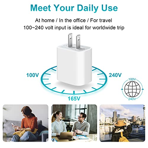 USB C Fast Charger Block【3-Pack】 20W USB C Wall Charger PD 3.0 Power Brick Adapter Compatible with 13/12/11 Pro Max/Pro/Mini/Xs Max/XR/X