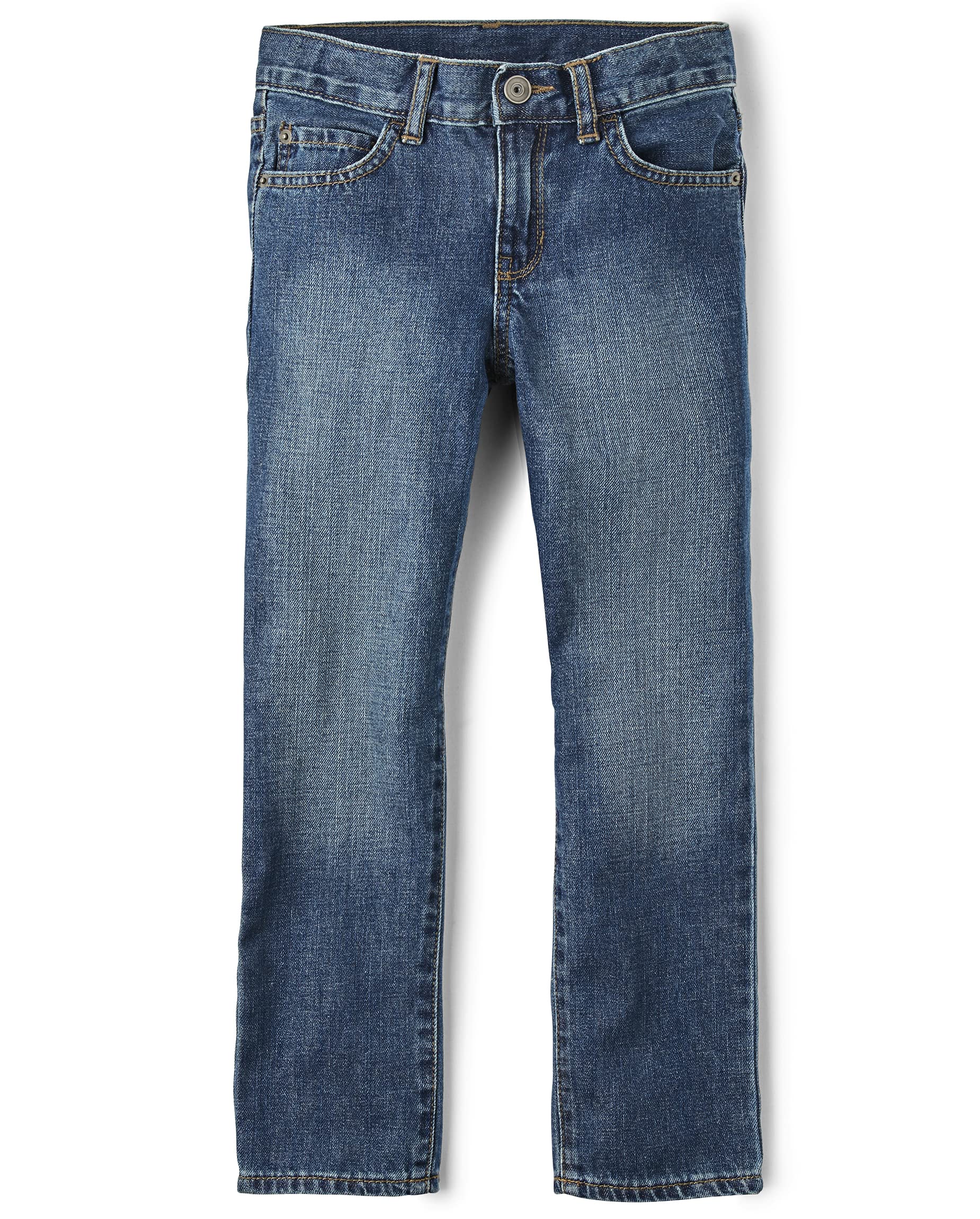 The Children's Place boys Basic Bootcut jeans, Med Indigo Single, 14 US