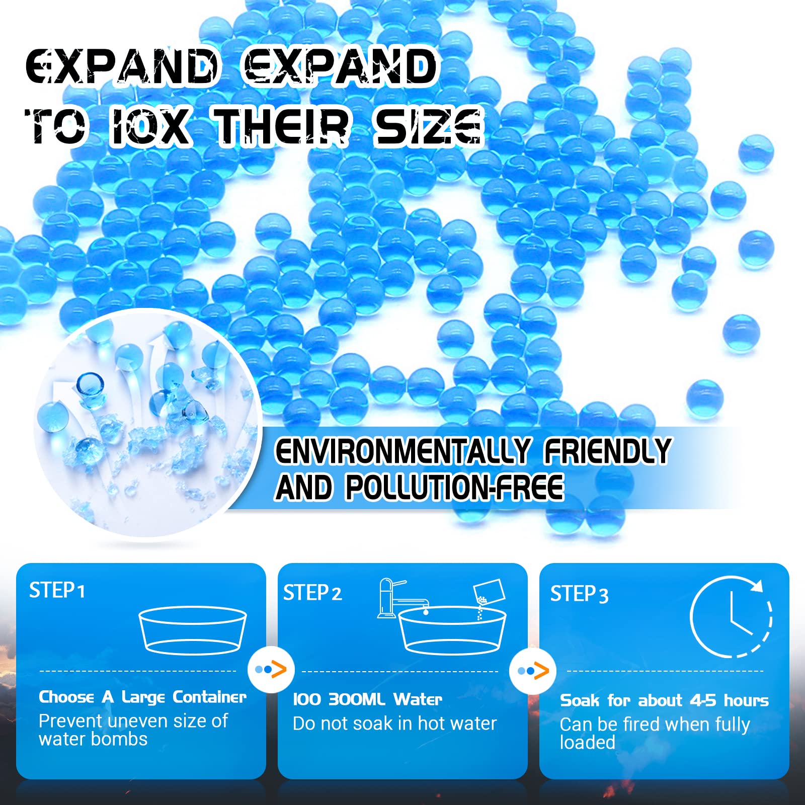 Anstoy Gel Ball Blaster Parts Tool Accessories Including - 20000 pcs Gel Balls | 2 pcs Pineapple Bottle | 2 pcs Bottle Holder