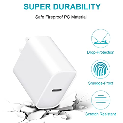 USB C Fast Charger Block【3-Pack】 20W USB C Wall Charger PD 3.0 Power Brick Adapter Compatible with 13/12/11 Pro Max/Pro/Mini/Xs Max/XR/X