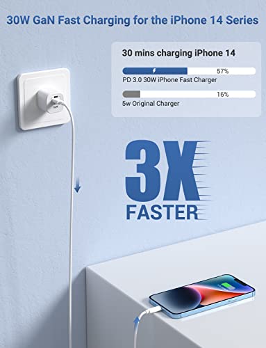 iPad Charger Fast Charging [MFi Certified], Quntis 30W GaN Quick Charger for iPhone iPad with 6.6FT USB C to Lightning Cable Compatible for iPad Pro/iPad Air/iPhone 14/14 Pro/14 Pro Max/13/12/11/XS