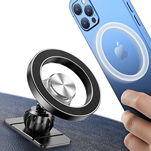 Coolpow for iPhone Magsafe Phone Mount,【Super Strong Magnet】 Magnetic Phone Holder for Car 【360° Rotation】 Magsafe Dashboard Mount Holder for Car Dash Fit iPhone 14 Pro Max 13 12 Plus All Cell Phone