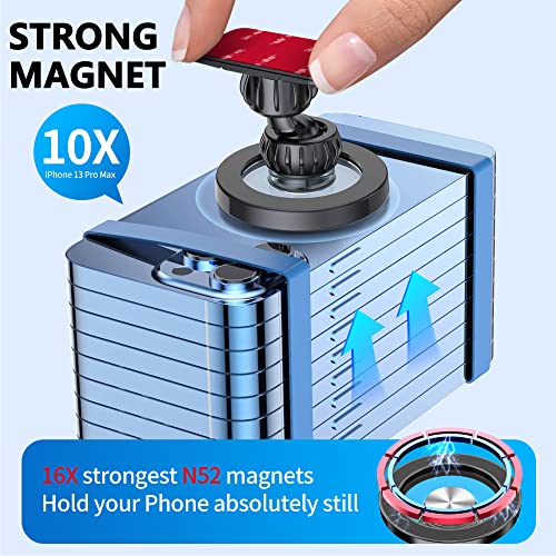 Coolpow for iPhone Magsafe Phone Mount,【Super Strong Magnet】 Magnetic Phone Holder for Car 【360° Rotation】 Magsafe Dashboard Mount Holder for Car Dash Fit iPhone 14 Pro Max 13 12 Plus All Cell Phone