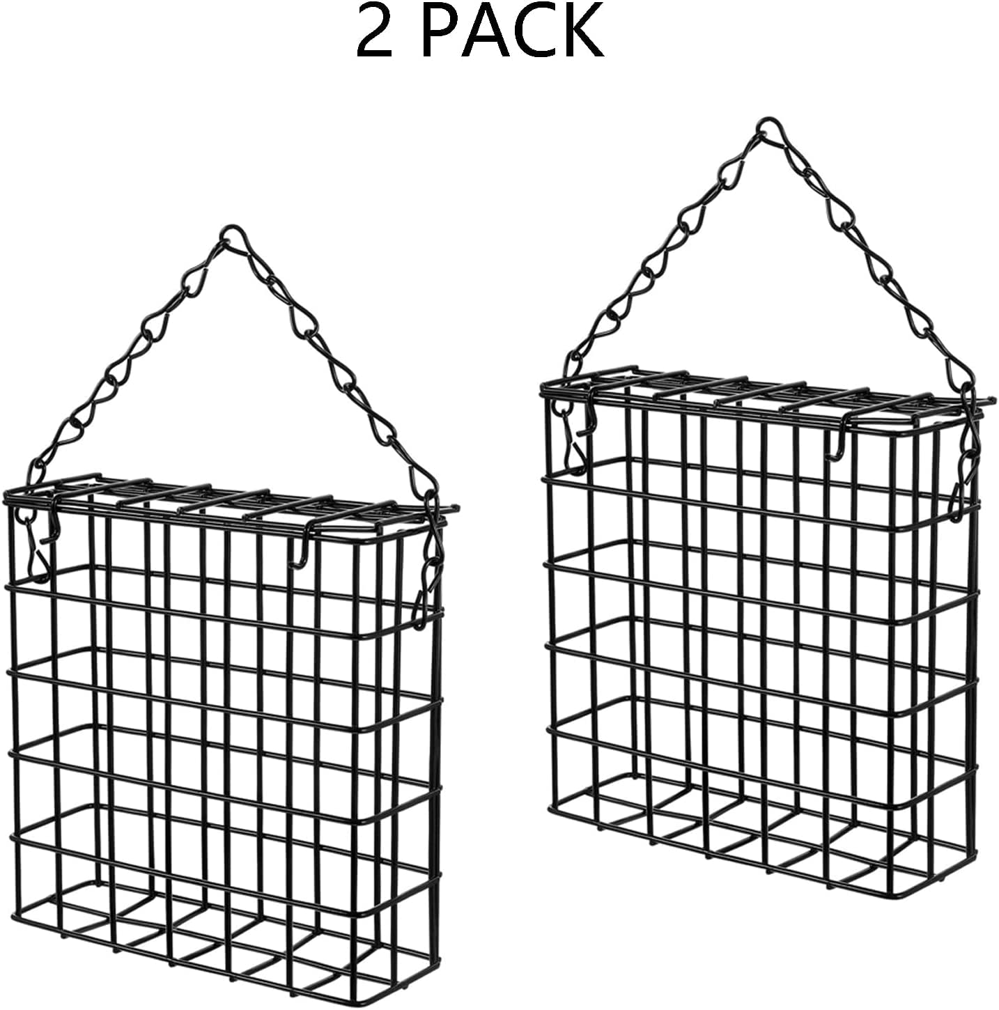 Pack of 2 Bird Suet Cake Feeder for Hanging Outside Metal Garden Yard Wildbird Woodpeckers Feeding