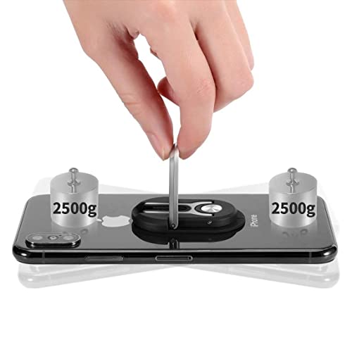 BoxWave Car Mount Compatible with Oppo Reno 7 Z - Mobile HandGrip Car Mount, Finger Grip Mobile Car Mount Stand for Oppo Reno 7 Z - Metallic Silver
